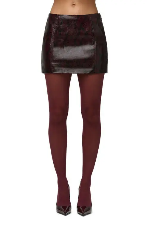 Naked Wardrobe Python Embossed Faux Leather Miniskirt