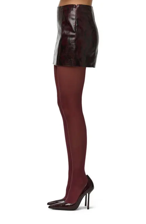 Naked Wardrobe Python Embossed Faux Leather Miniskirt