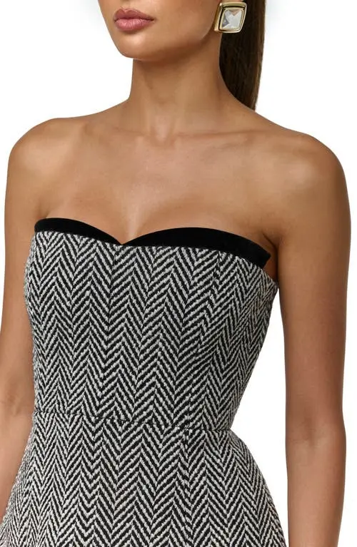 Naked Wardrobe Herringbone Strapless Minidress