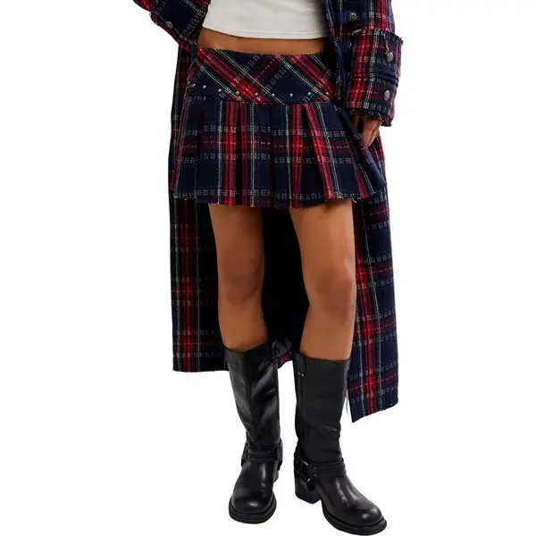 Free People London Calling Miniskirt - Dark Combo