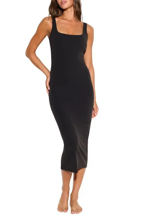 Spiritual Gangster Anima Square Neck Midi Dress - Black