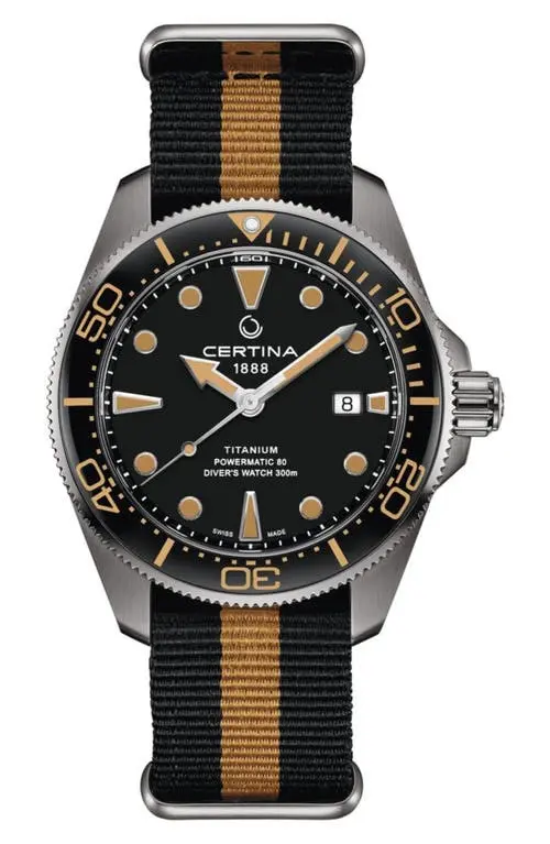 CERTINA Ds Action Diver Swiss Automatic Textile Strap Watch - Titanium