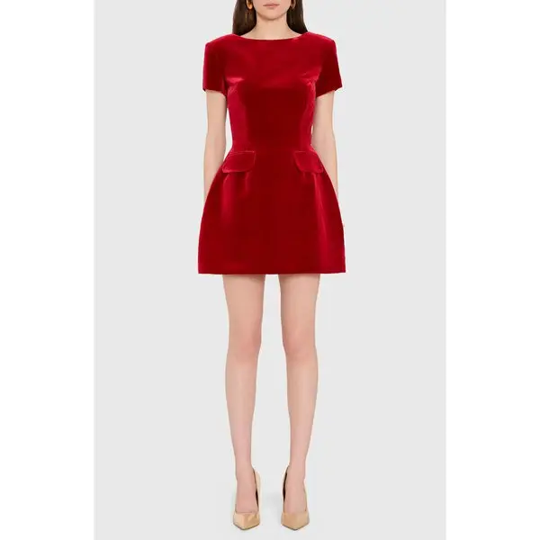Amanda Uprichard Abigail Velvet Cocktail Minidress