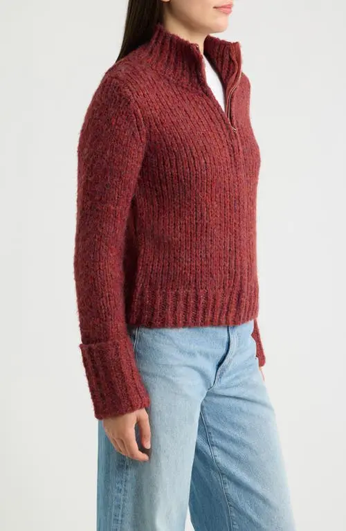 24COLOURS Front Zip Cardigan - Bordeaux