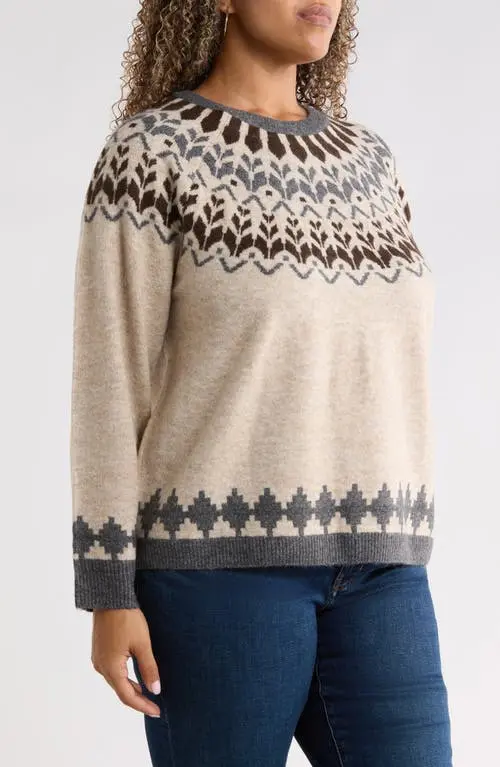 Halogen Fair Isle Crewneck Sweater