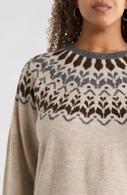 Halogen Fair Isle Crewneck Sweater