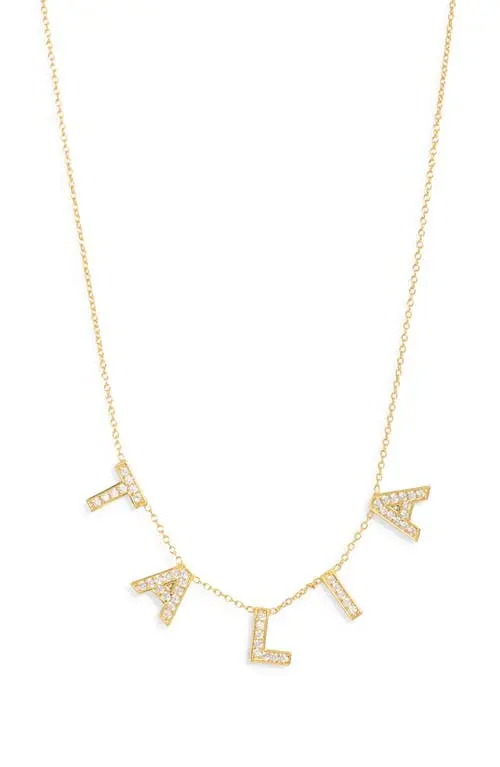 THE SIS KISS Its All In A Name Bold Personalized Pendant Necklace - Gold
