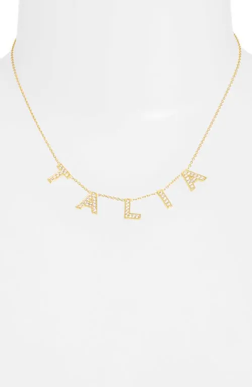 THE SIS KISS Its All In A Name Bold Personalized Pendant Necklace - Gold