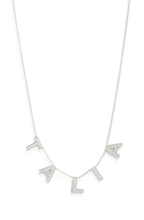 THE SIS KISS Its All In A Name Bold Personalized Pendant Necklace - Silver