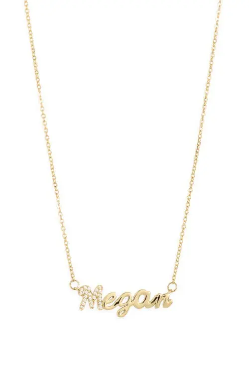 THE SIS KISS Custom Pavé Script Nameplate Necklace - Gold