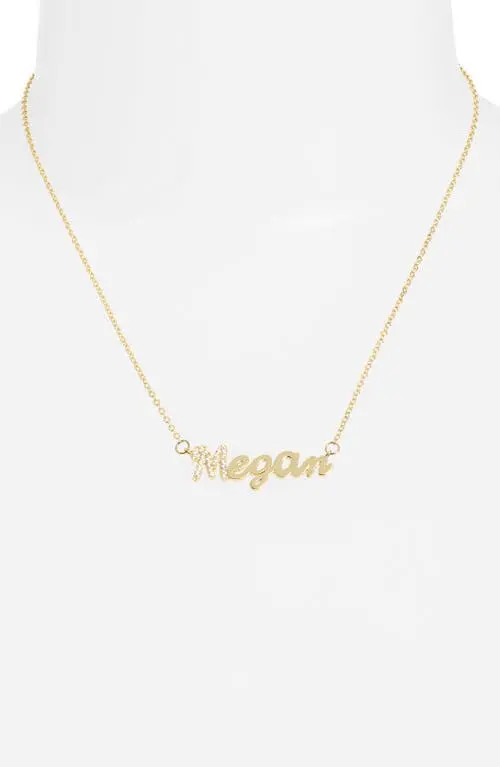 THE SIS KISS Custom Pavé Script Nameplate Necklace