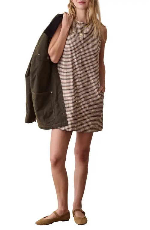 Marine Layer Izzy Check Moleskin Shift Minidress