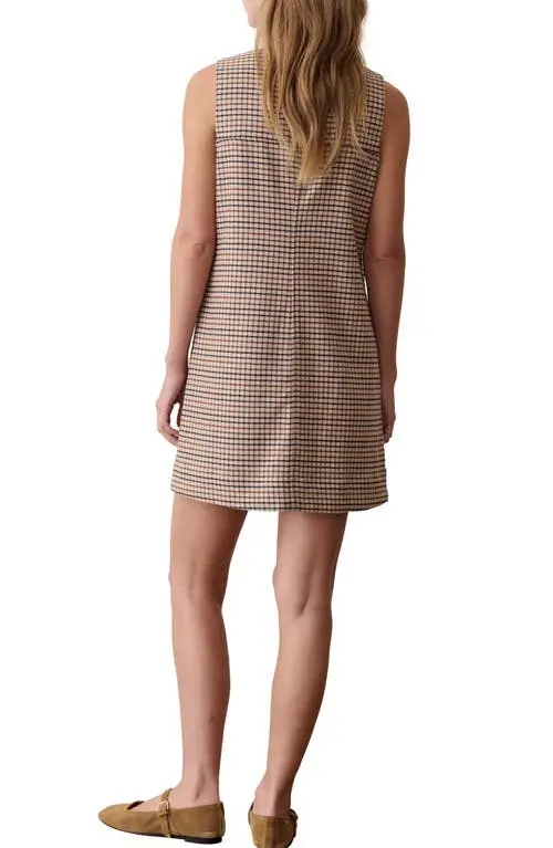 Marine Layer Izzy Check Moleskin Shift Minidress