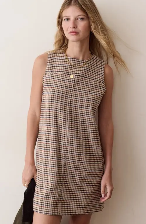 Marine Layer Izzy Check Moleskin Shift Minidress