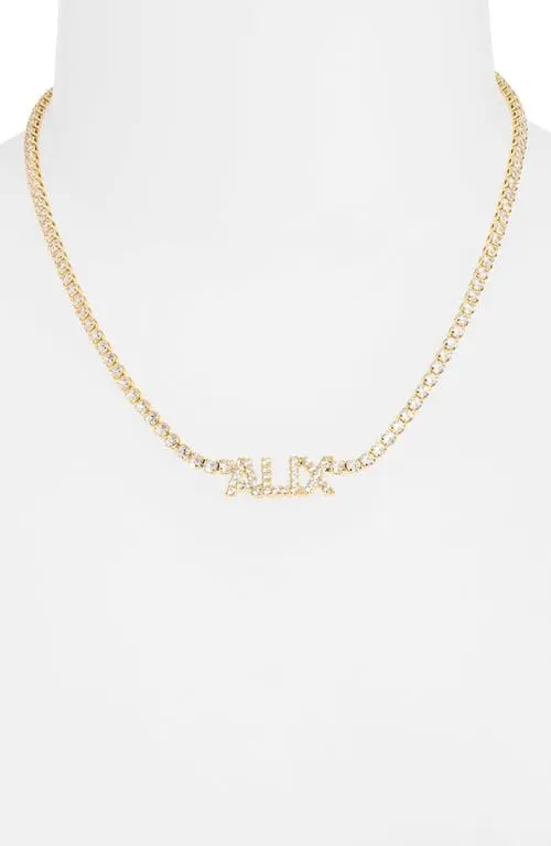 THE SIS KISS Custom Nameplate Crystal Tennis Chain Necklace