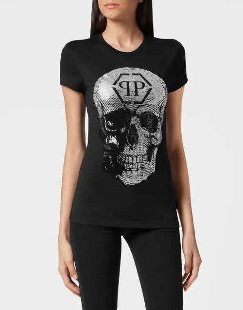 Philipp Plein T-shirt Sexy Pure Fit Skull With Crystals - Black