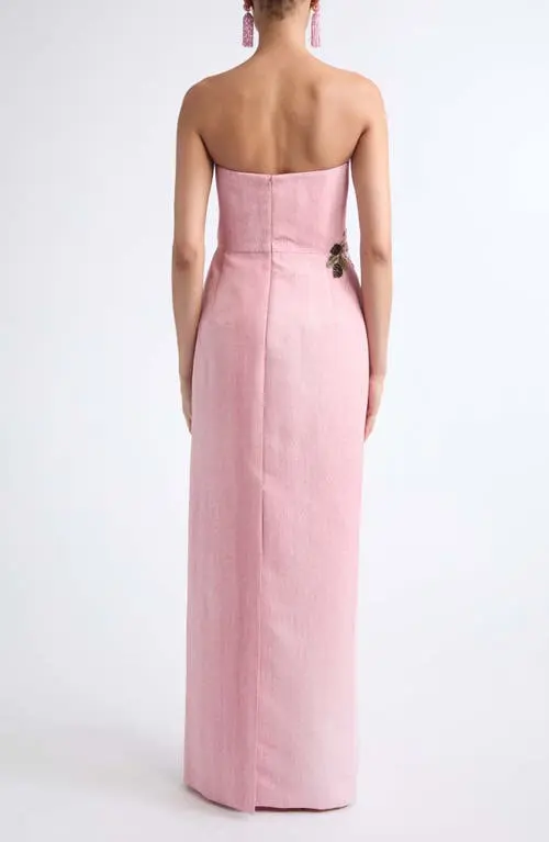 Oscar De La Renta Strapless Faille Column Gown
