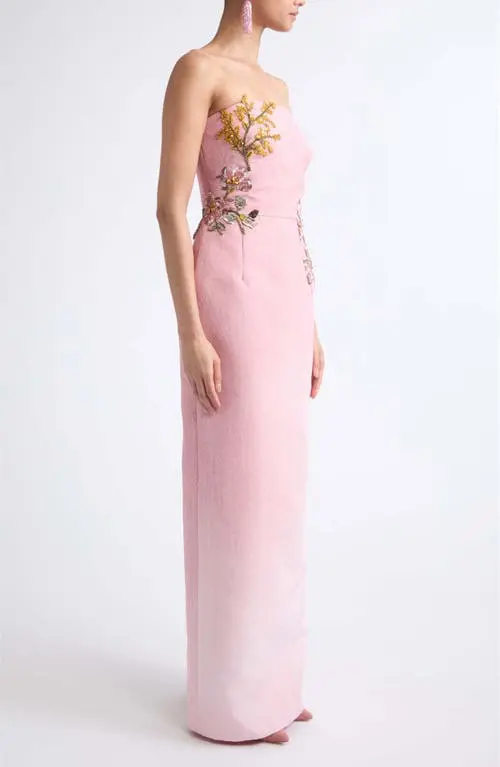 Oscar De La Renta Strapless Faille Column Gown