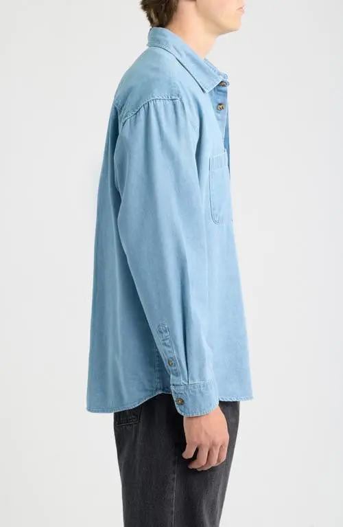 Obey Charlie Cotton Denim Button-up Top