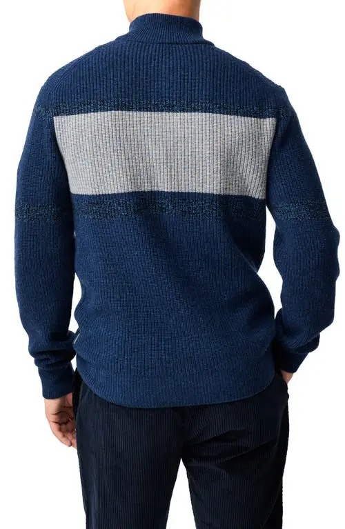 Rodd & Gunn Clover Park Quarter Zip Merino Wool Sweater - Marine