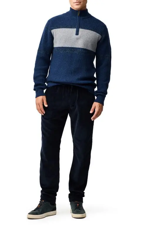 Rodd & Gunn Clover Park Quarter Zip Merino Wool Sweater - Marine