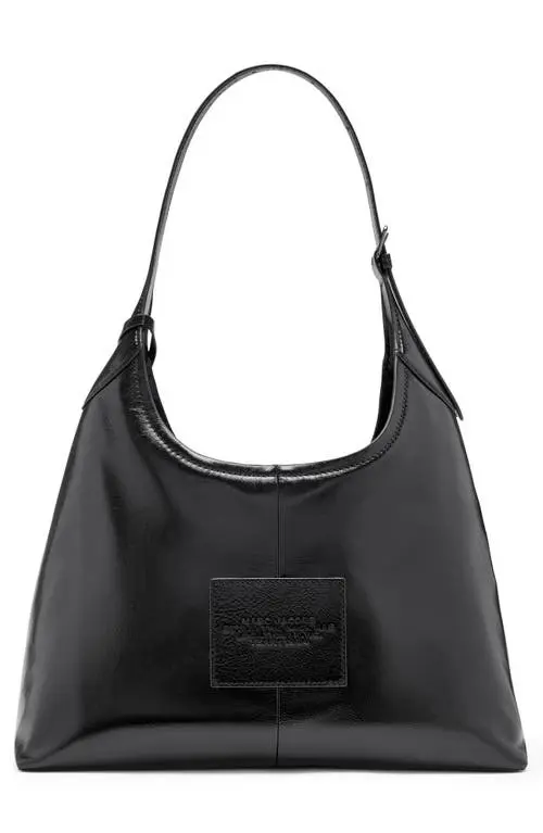 Marc Jacobs The Belted Sack Bag Crinkled Leather Hobo - Black