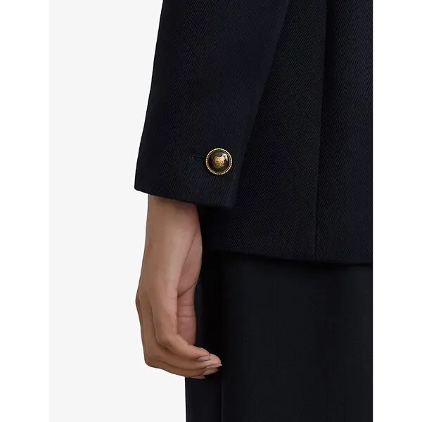 REISS Lauryn Double-breasted Wool-blend Blazer