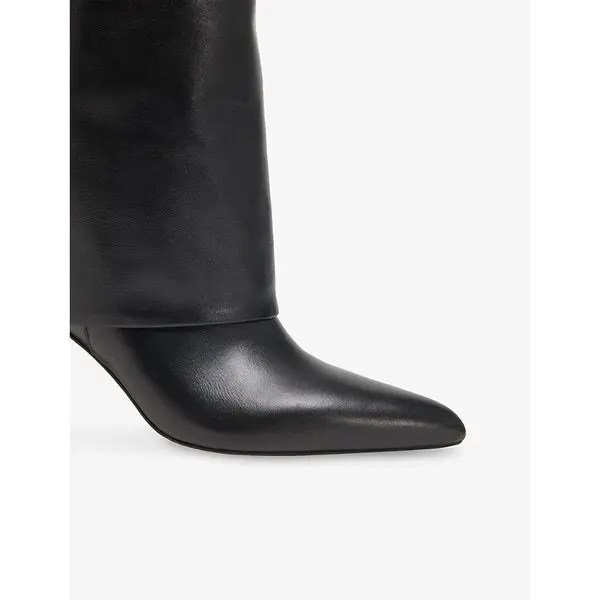 Maje Tubular Leather Heeled Knee-high Boots