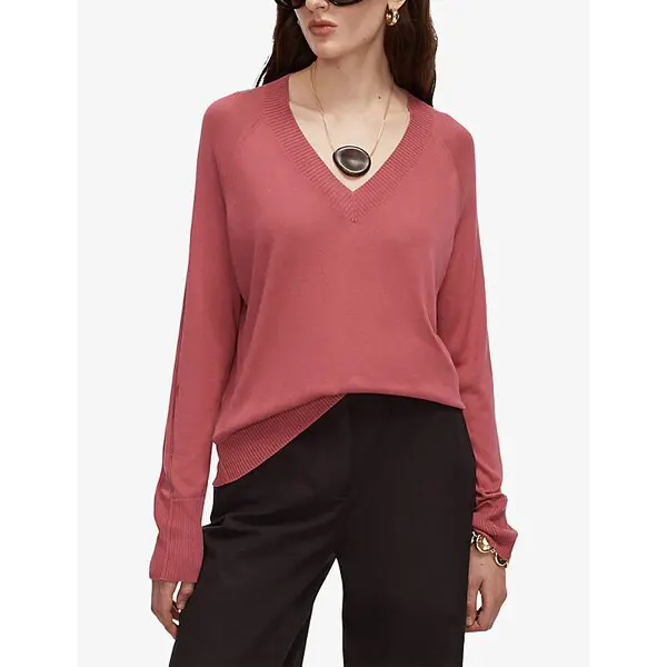 JOSEPH Gallow V-neck Silk-knit Jumper