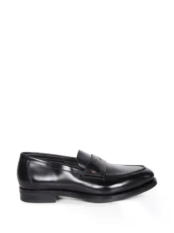 Santoni Leather Penny Loafers