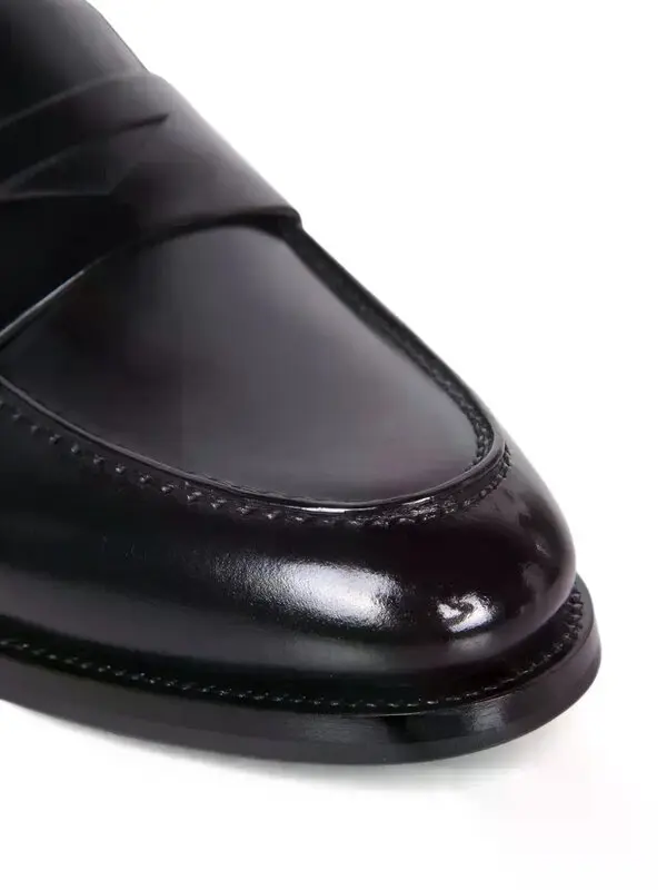 Santoni Leather Penny Loafers