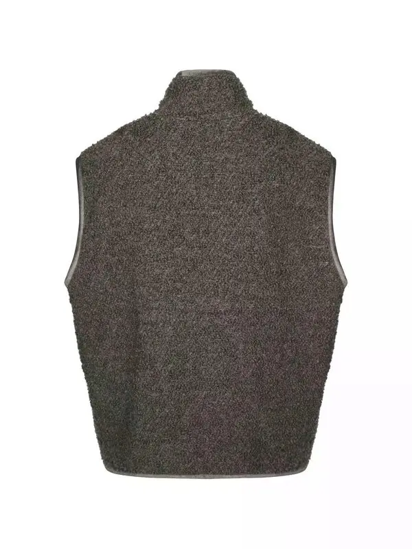 AMARANTO Bouclé-texture Zip-up Gilet