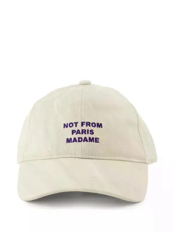 Drole De Monsieur La Casquette Slogan Embroidered Baseball Cap - Neutrals