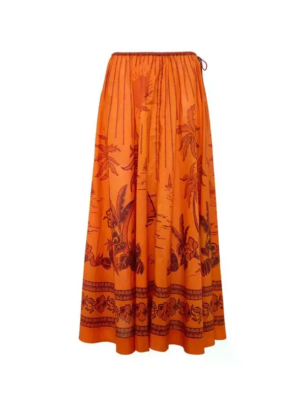 ALEMAIS Boathouse Graphic-print Maxi Skirt