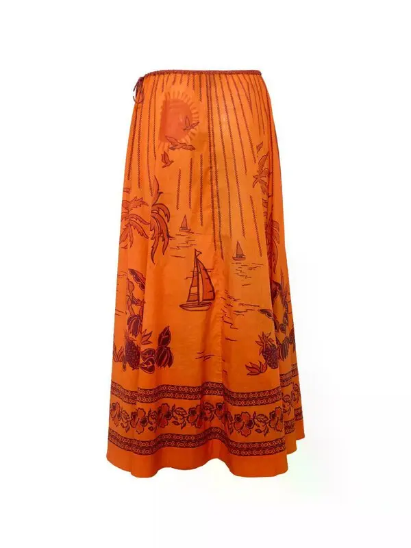 ALEMAIS Boathouse Graphic-print Maxi Skirt