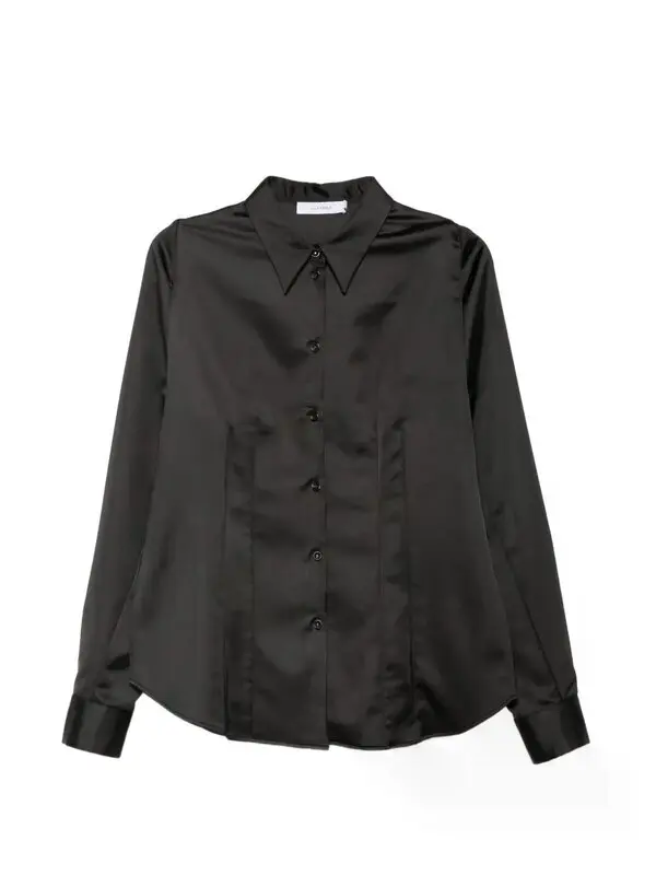 JULIE KEGELS Satin-finish Puff-sleeve Shirt