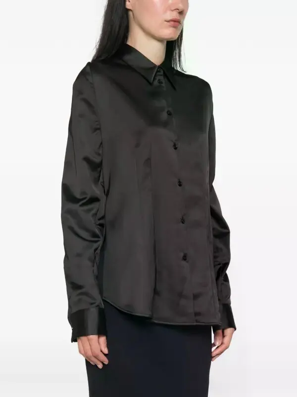 JULIE KEGELS Satin-finish Puff-sleeve Shirt