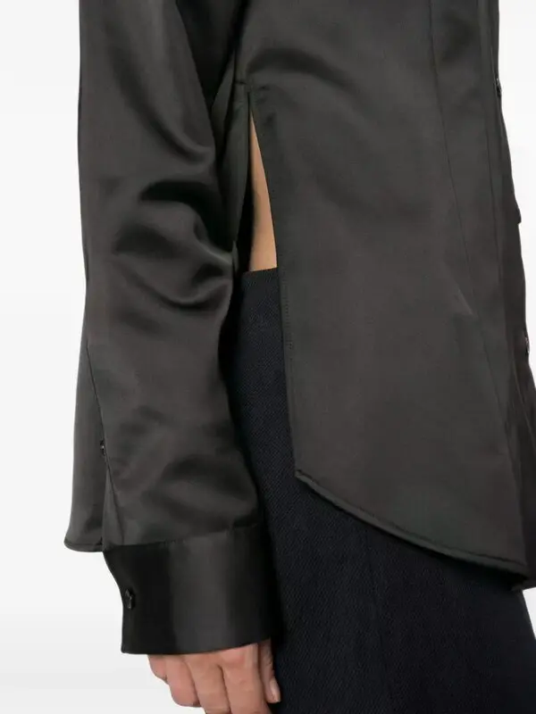JULIE KEGELS Satin-finish Puff-sleeve Shirt