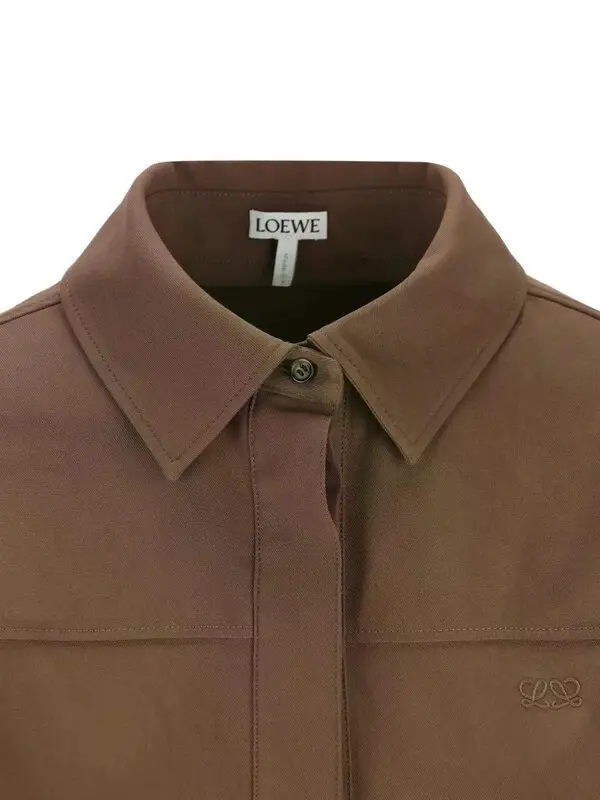 Loewe Anagram-embroidered Flared Shirt Dress