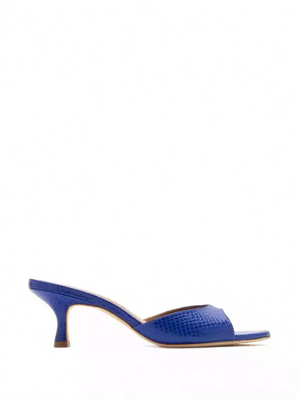 Staud Brigitte Snakeskin-effect Mules