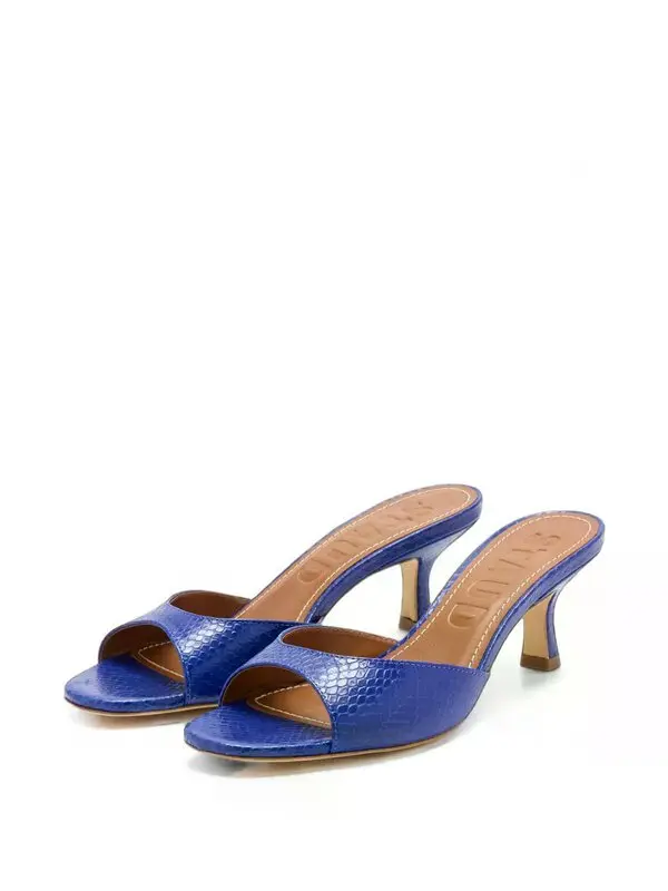 Staud Brigitte Snakeskin-effect Mules