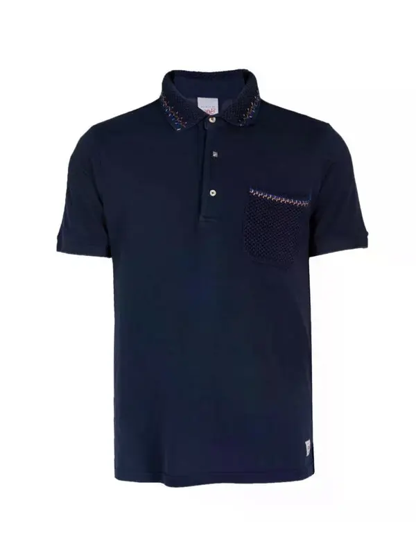 BOB Crochet-trim Chest-pocket Polo Shirt