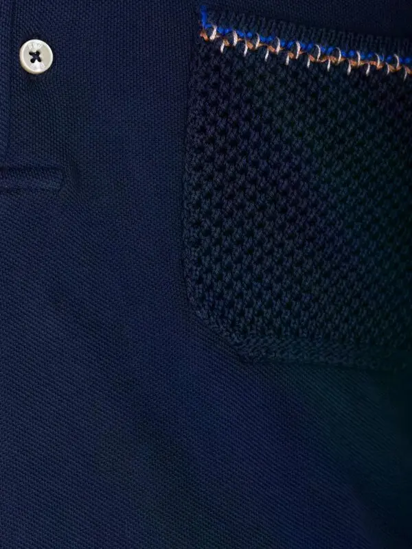 BOB Crochet-trim Chest-pocket Polo Shirt