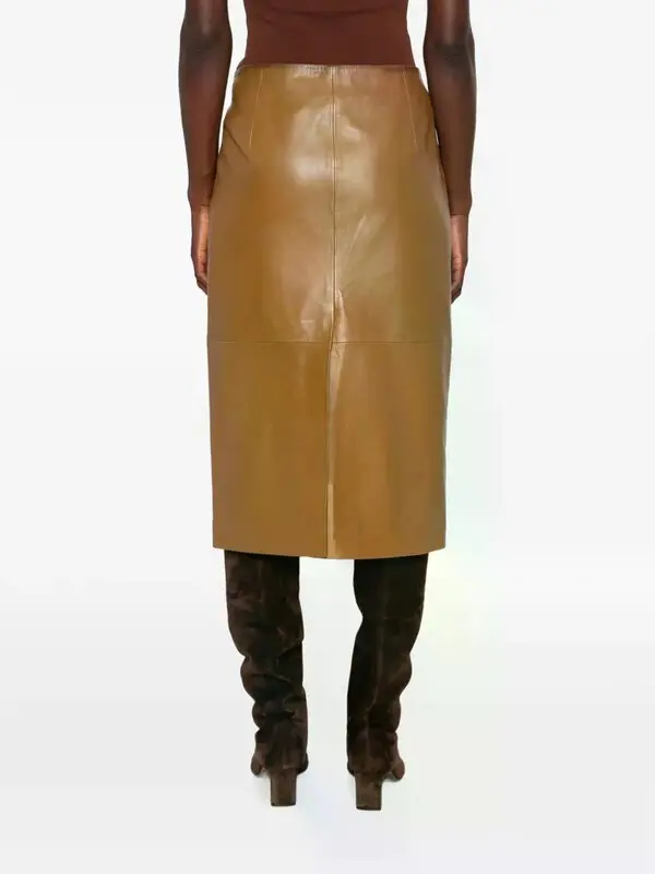 Dorothee Schumacher Sleek Statement Leather Skirt - Neutrals