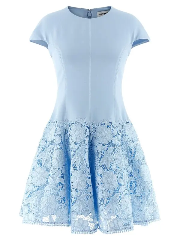 SELF-PORTRAIT Crepe Lace' Dress - Blue