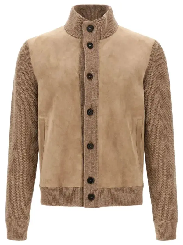Zegna Cashmere & Suede Hybrid Overshirt Jacket For - Beige