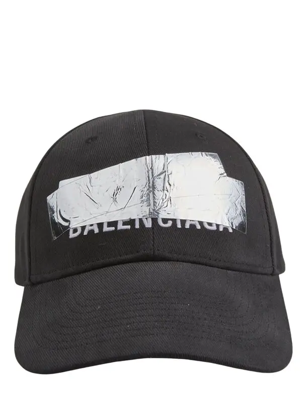 Balenciaga Graphic Logo Baseball Cap - Black
