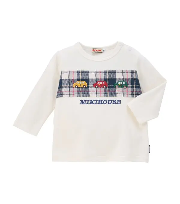 MIKI HOUSE Cotton Car Logo T-shirt