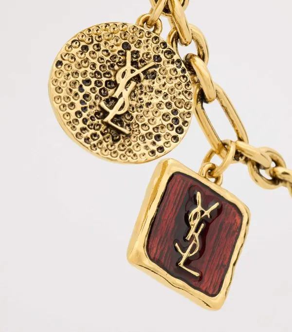 Saint Laurent Enamelled Cassandre Charm Bracelet