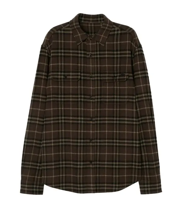Burberry Wool Check Flannel Shirt - Brown